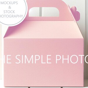 Pink Gable Box Label Sticker Mockup Logo Mockup Shower Treat Box Mockup ...