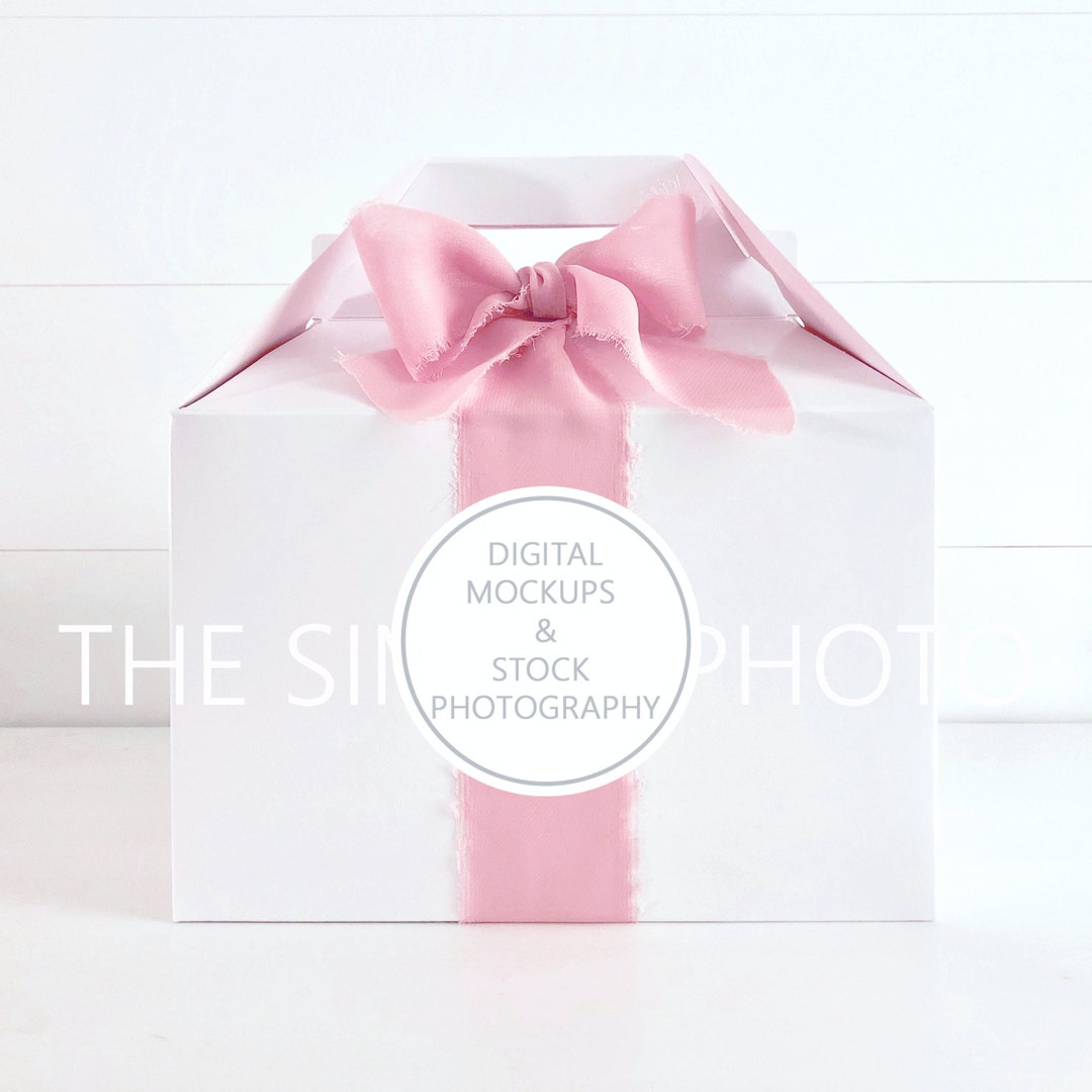 Gable Box Label Sticker Mockup Logo Mockup Shower Treat Box Mockup ...
