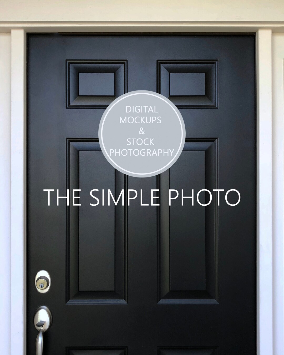 Door Wreath Mockup, Blank Door Photo, Plain Black Front Door, Blank ...