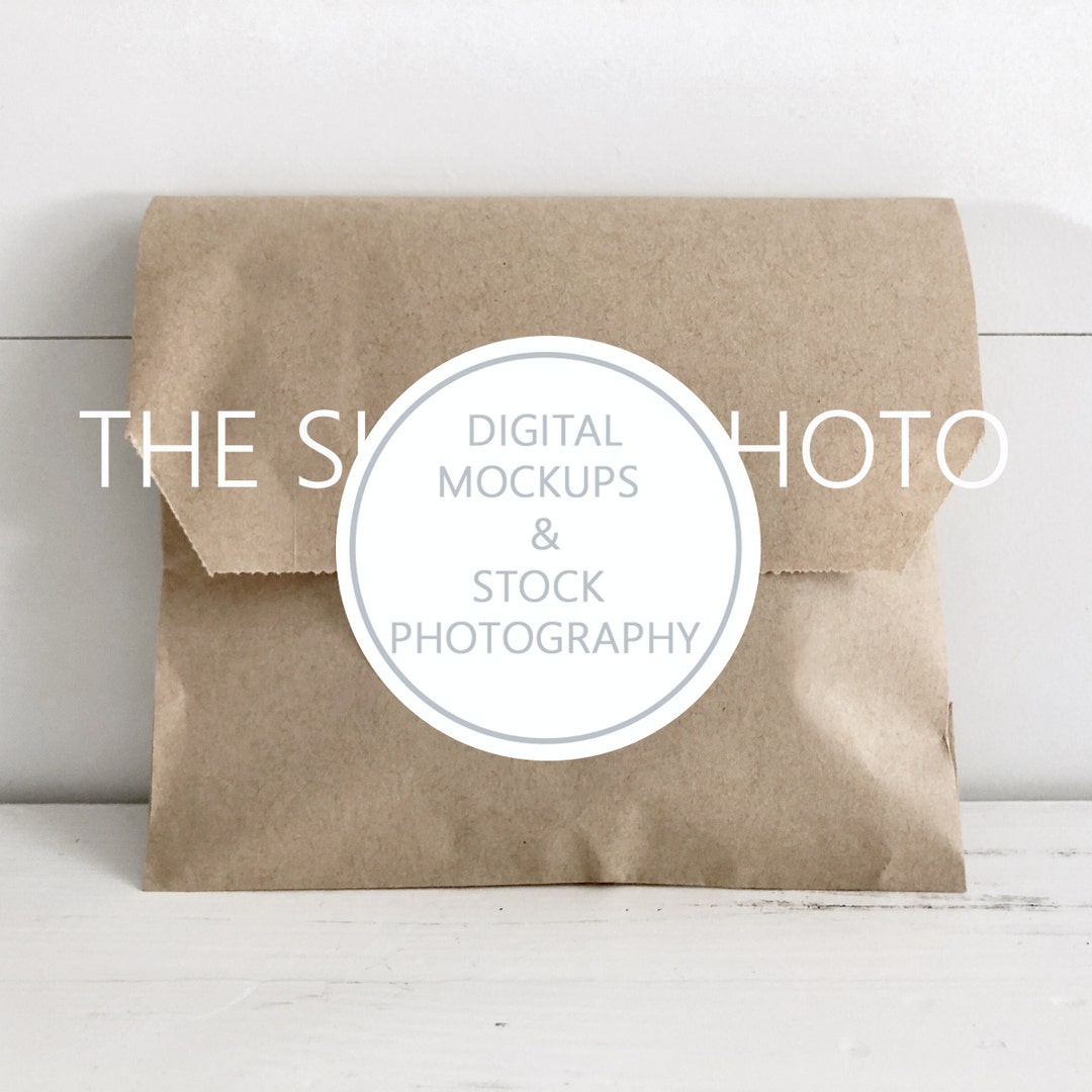 Round Sticker Label Mockup Wedding Birthday Treat Bag Mockup Gift Bag ...