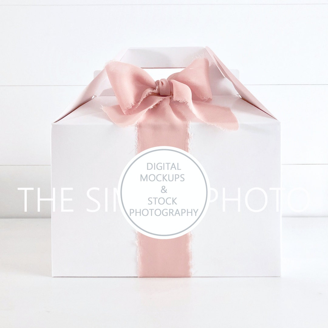 Gable Box Label Sticker Mockup Logo Mockup Shower Treat Box Mockup ...