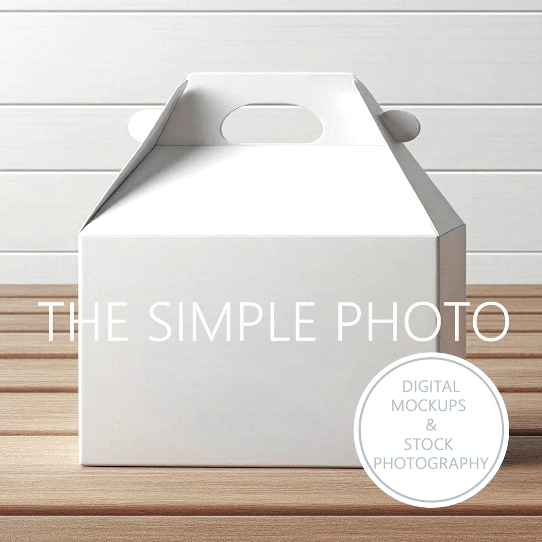 Gable Box Label Sticker Mockup Welcome Gift Mockup Shower Treat Box ...