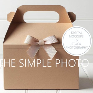 Brown Gable Box Label Sticker Mockup Logo Mockup Shower Treat Box ...