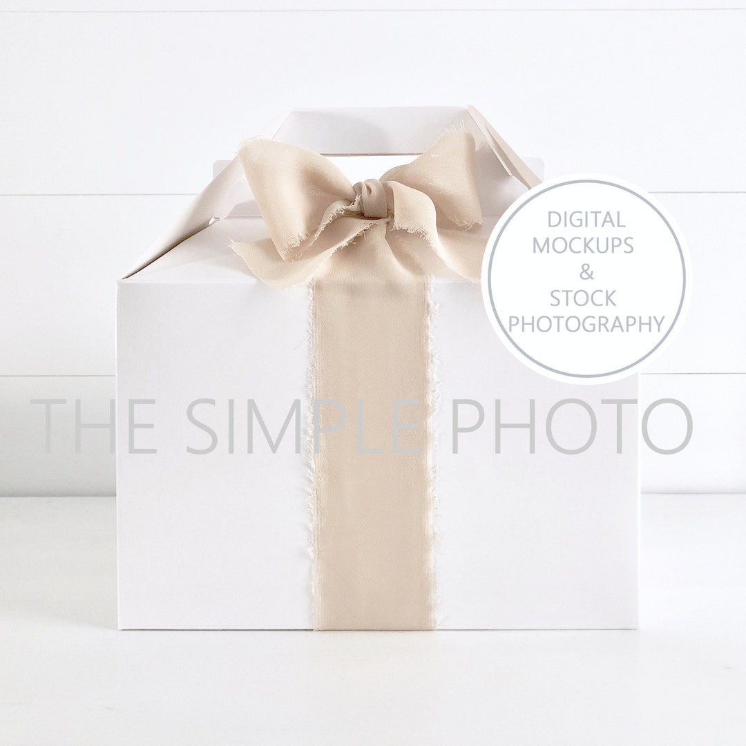 Gable Box Label Sticker Mockup Logo Mockup Shower Treat Box Mockup ...