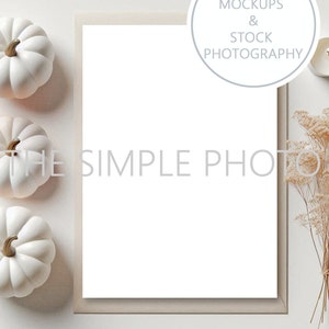 Farmhouse Fall Halloween Thanksgiving Invitation Mockup, Blank Vertical ...
