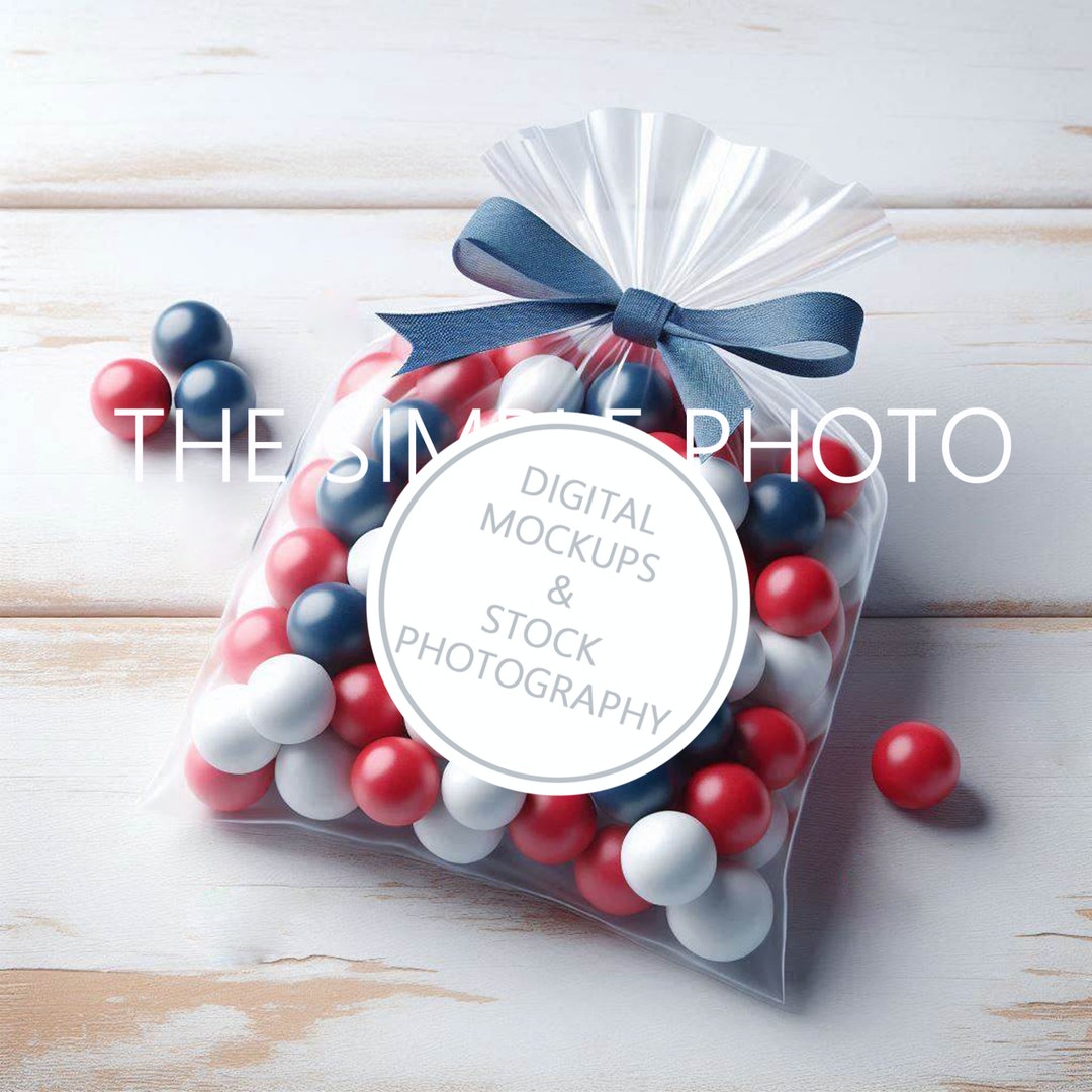 Red White and Blue Candy Mockup Patriotic 4th of July Sticker Label ...