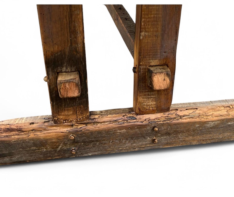 Farmhouse Reclaimed Wood Trestle Table With Breadboard - Etsy
