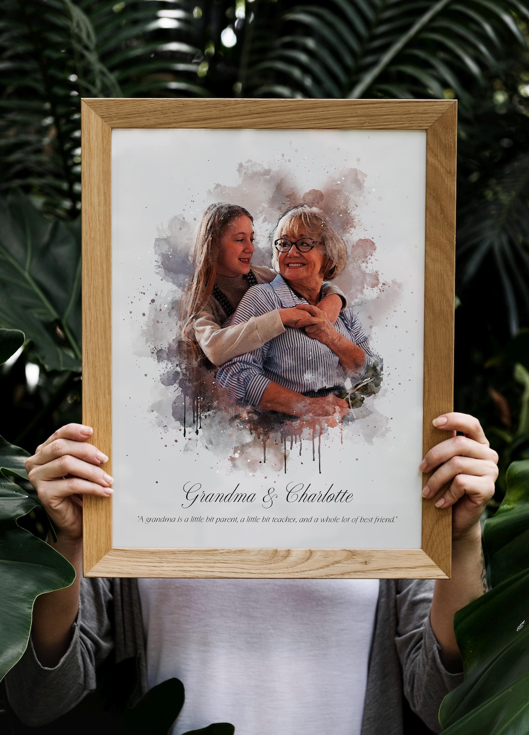 Grandmother Watercolor Portrait From Photo ,digital or Print, Custom ...