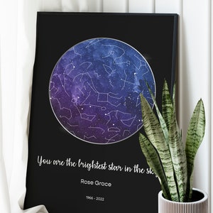 Memorial Star Map Sympathy Gift, Loss of Father, Mother, Baby ...