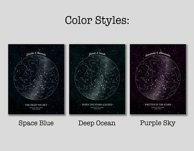 Custom Star Map by Date Personalized Star Chart Night Sky - Etsy