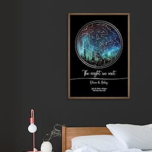 Star Map Anniversary Gift, Night Sky by Date, Night Sky Print, Star Map ...