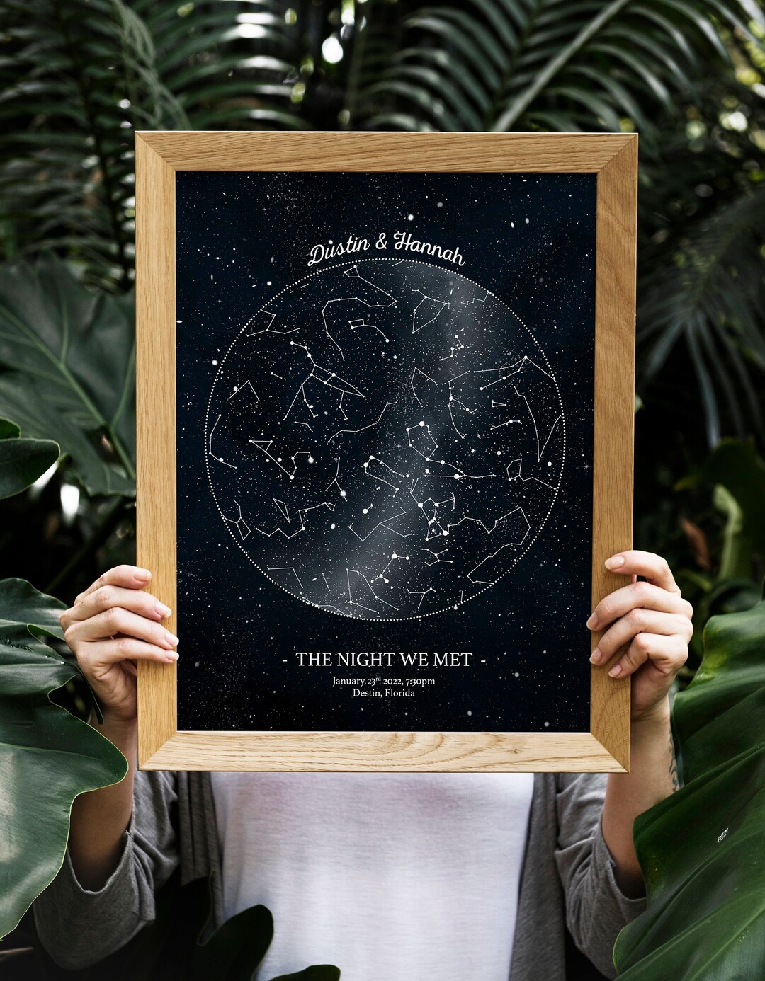 Custom Star Map by Date, Personalized Star Chart, Night Sky Print ...