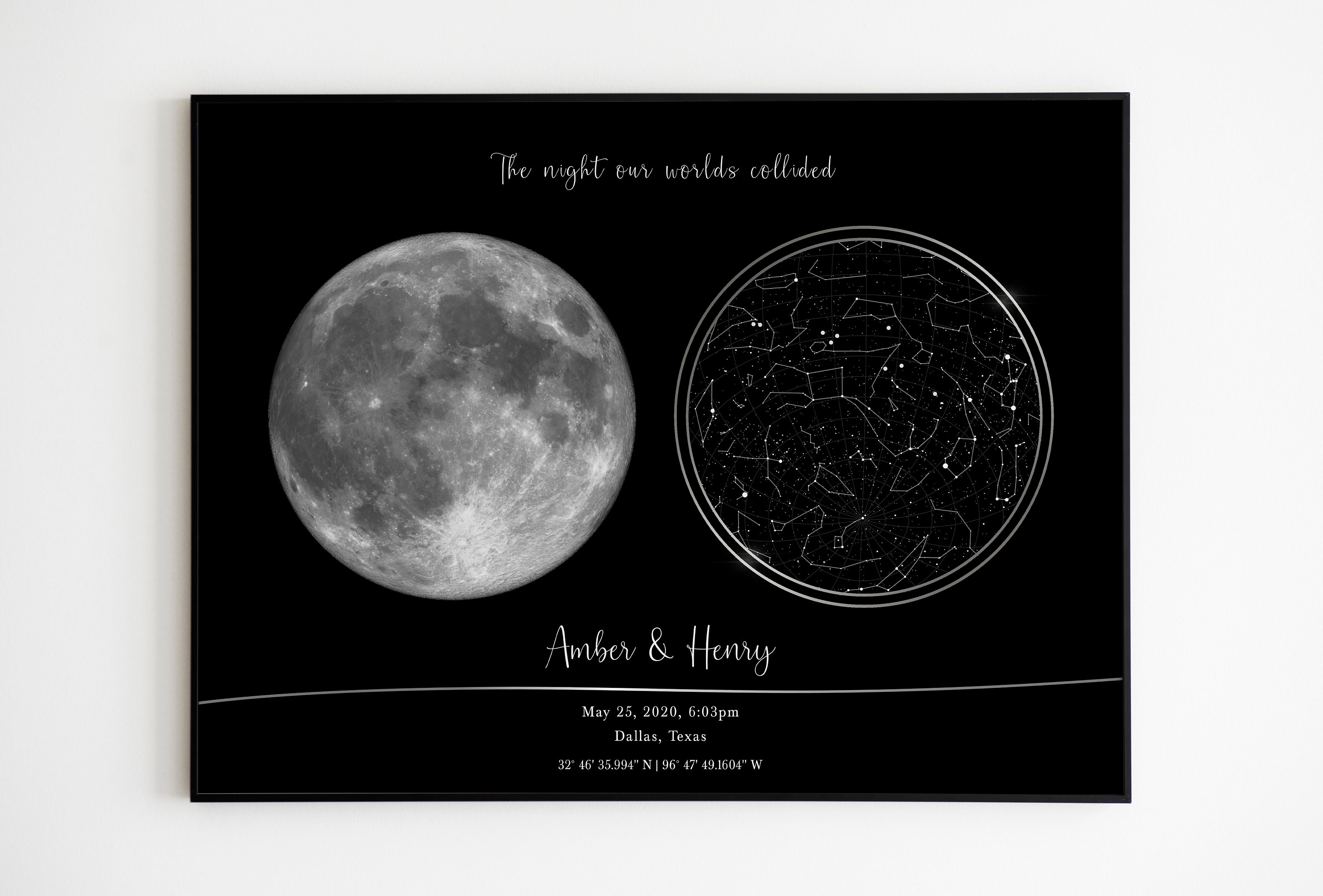 Personalized Moon phase Christmas gift for wife husband Night | Etsy