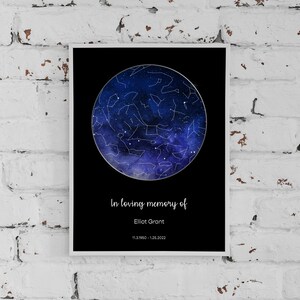 Memorial Star Map Sympathy Gift, Loss of Father, Mother, Baby ...