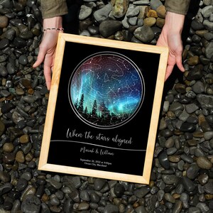 Star Map Anniversary Gift, Night Sky by Date, Night Sky Print, Star Map ...