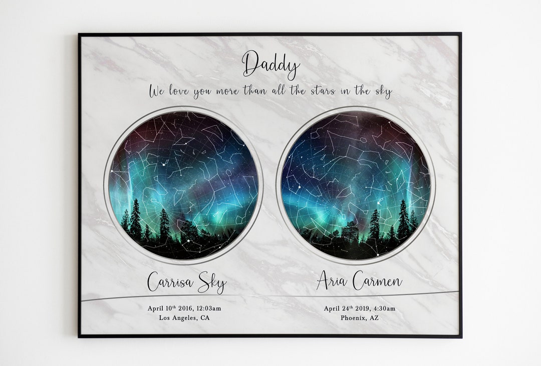 Custom Star Map FATHERS Day Gift Personalized Star Map Mom - Etsy