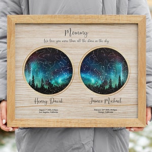 Star Map GIFT FOR DAD, Fathers Day Gift, Mothers Day Gift, Custom 2 3 4 ...