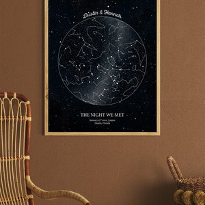 Custom Star Map by Date, Personalized Star Chart, Night Sky Print ...