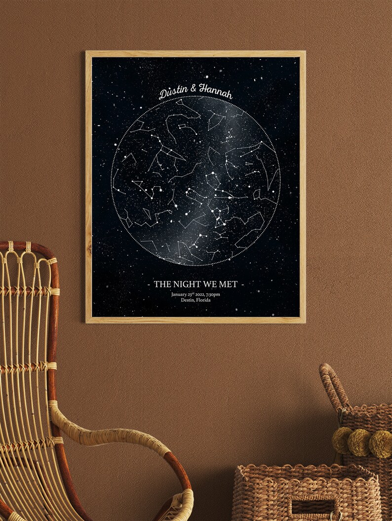Custom Star Map by Date Personalized Star Chart Night Sky - Etsy