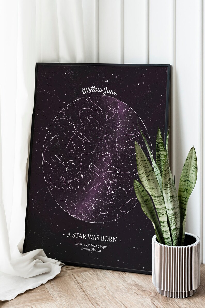 Custom Star Map by Date Personalized Star Chart Night Sky - Etsy
