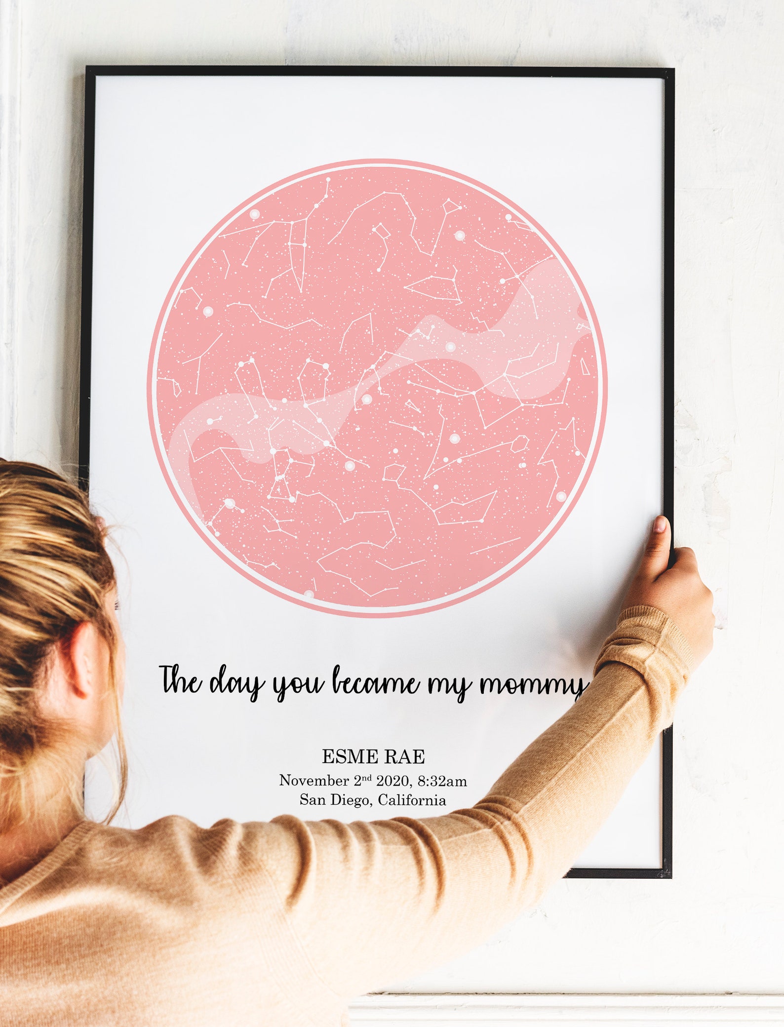 The Day You Became My Mommy STAR MAP, Mom Gift From Daughter, First ...