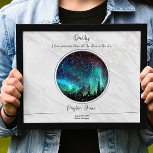 Custom Star Map, FATHERS Day Gift, Personalized Star Map, Birthday Gift ...