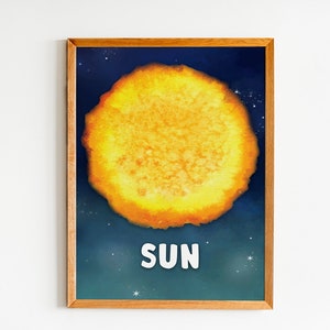 Watercolor SOLAR SYSTEM PLANETS Set of 10 Prints, Printable Wall Art ...