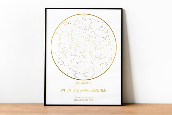 Custom Star Map Personalized Night Sky Print Anniversary - Etsy