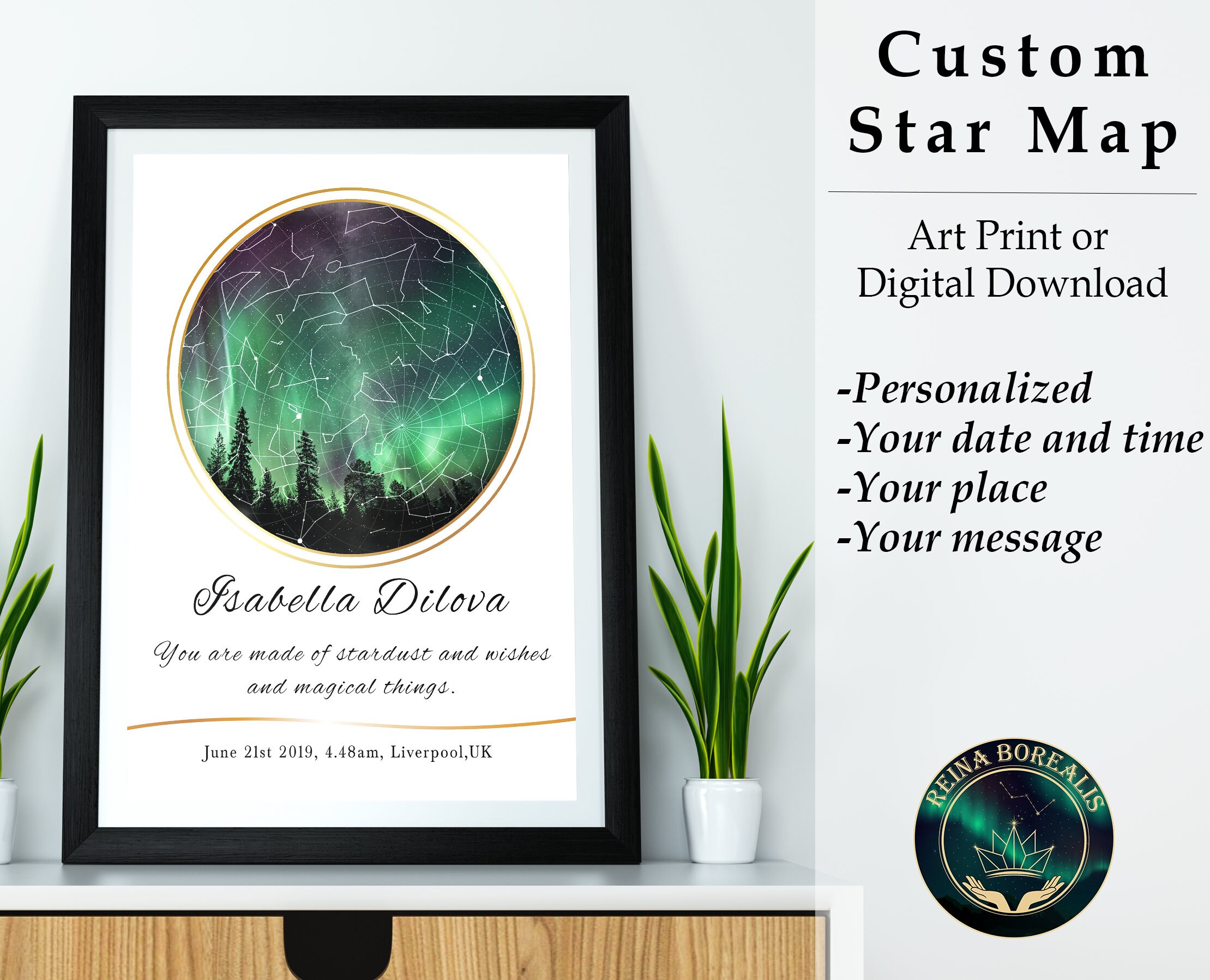 Custom Baby STAR MAP Poster Personalized Birth Chart Night | Etsy