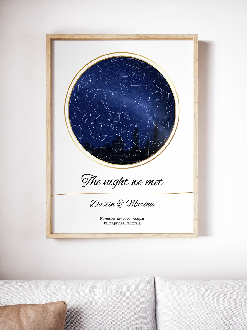 Personalized STAR MAP Anniversary Gift, Custom Night Sky Print the ...