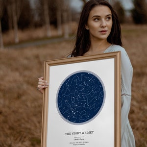 Valentine's Day Gift STAR MAP, Custom Star Map, the Night We Met ...