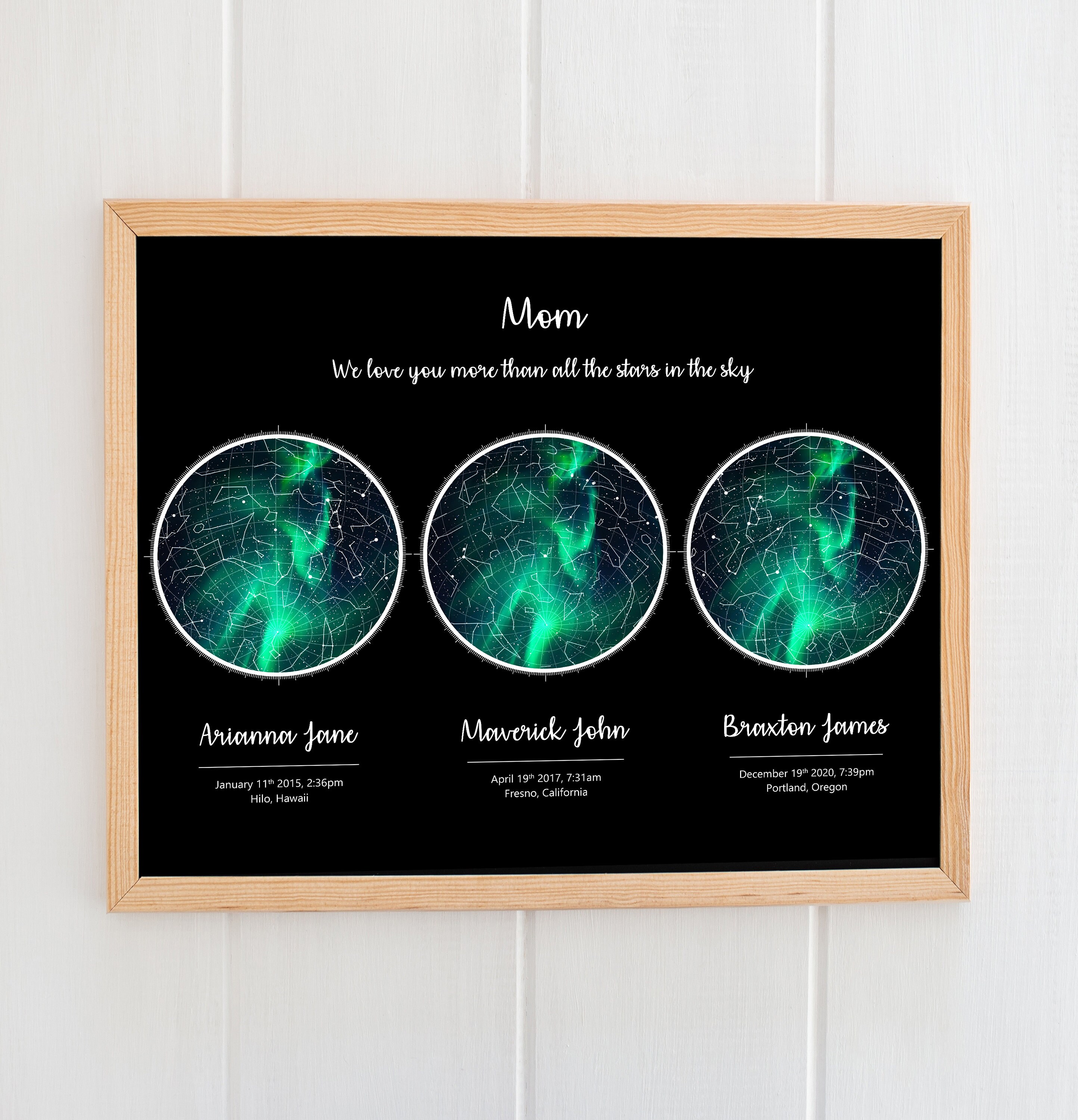 Mothers Day Gift Custom Star Map by Date and Location Night - Etsy