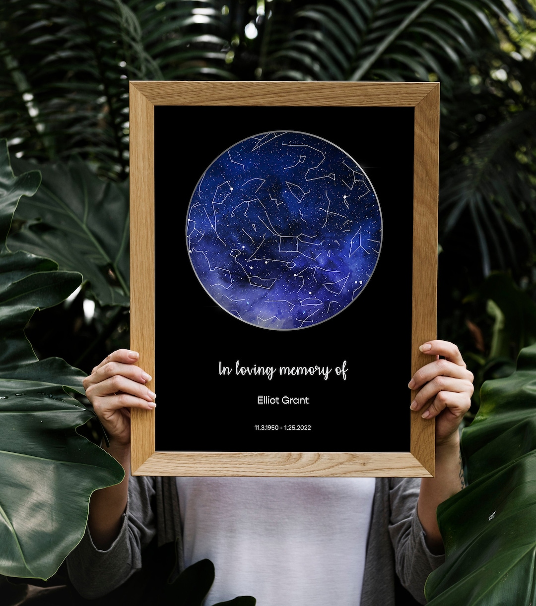 Memorial Star Map Sympathy Gift, Loss of Father, Mother, Baby ...