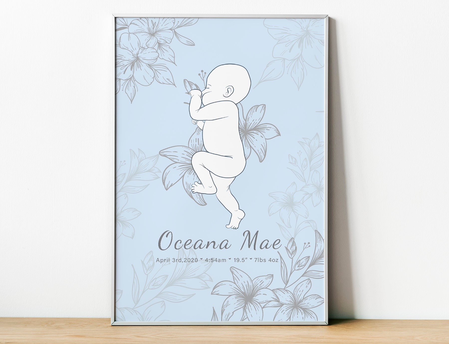 Birth Poster in Scale 1:1 Personalized Baby Poster Baby | Etsy