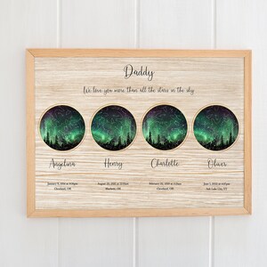 3 Location Star Map, Personalized Mothers Day Gift, Fathers Day Gift ...