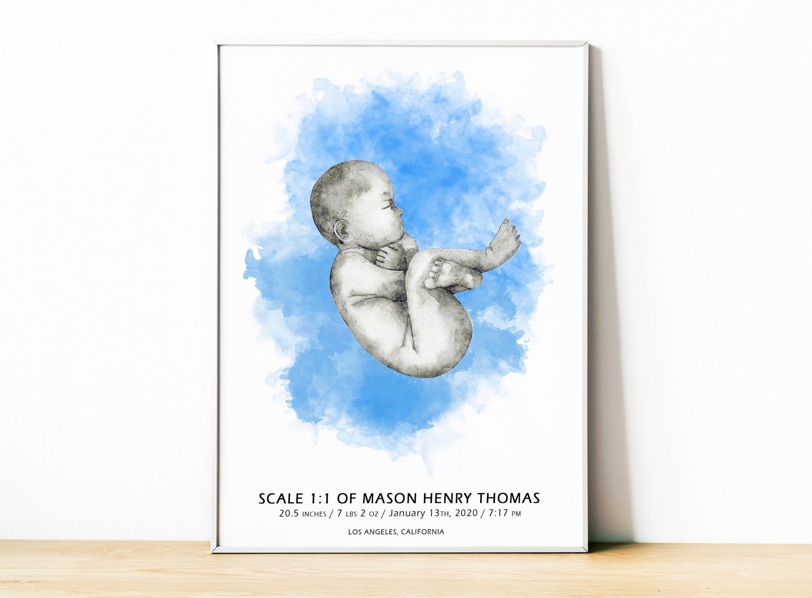 THE BIRTH POSTER in Scale 1:1, Baby Sketch, Custom Made Newborn Poster ...