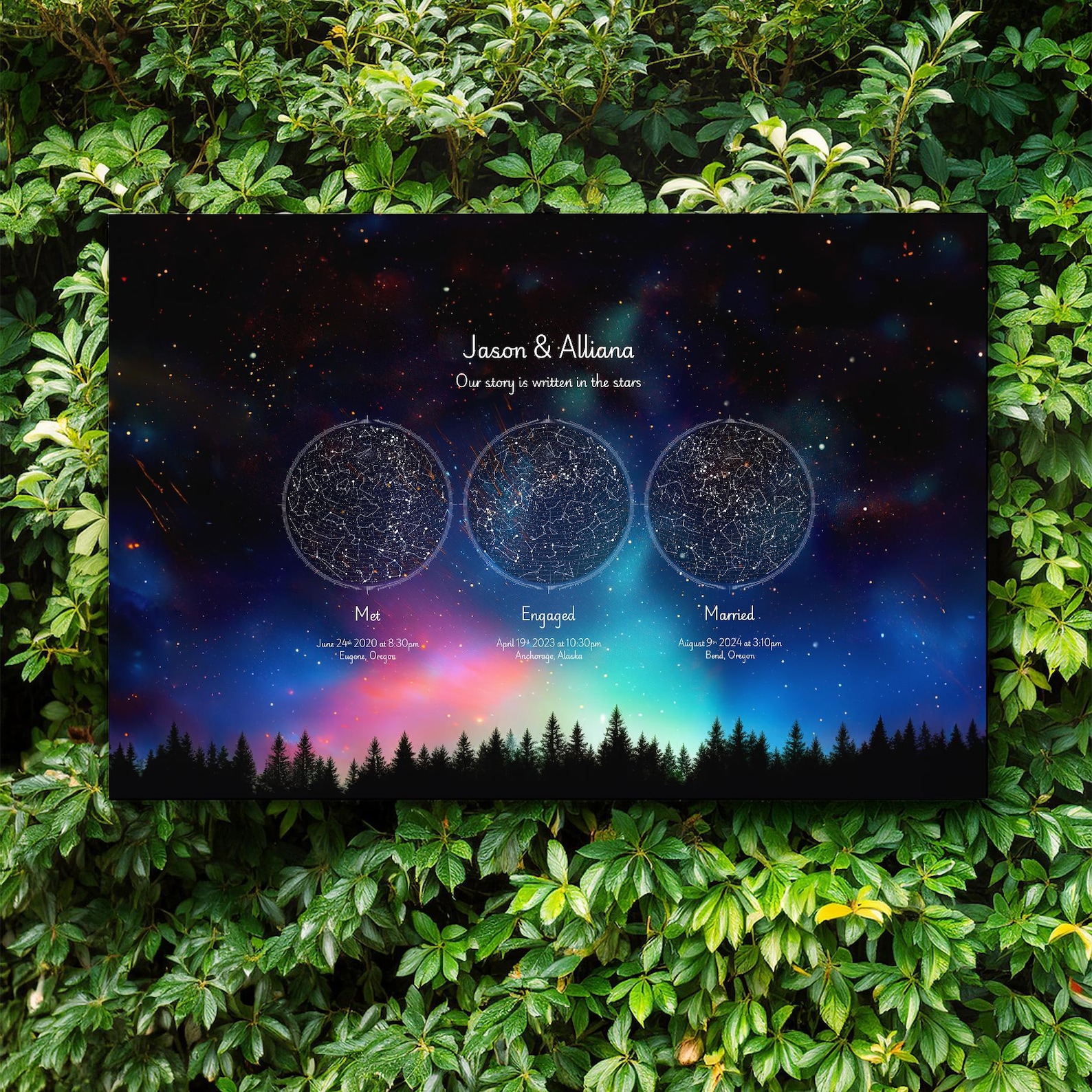 Night Sky Wedding Guest Book Alternative, Personalized Guest Book Sign ...