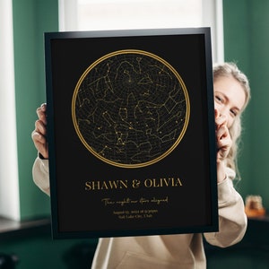 Digital Custom Star Map, Personalized Anniversary Gift, Night Sky Print ...