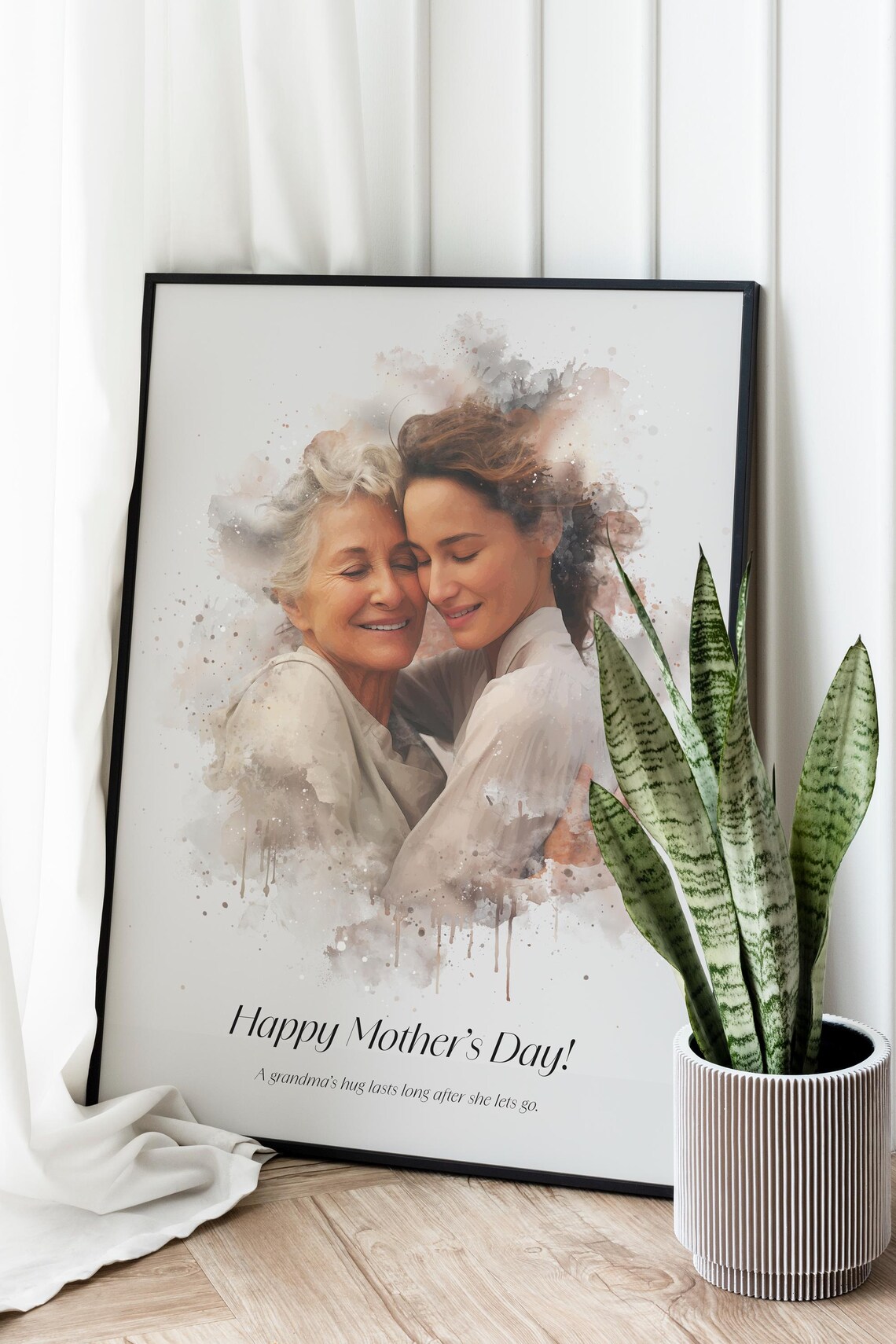 Grandmother Watercolor Portrait From Photo ,digital or Print, Custom ...