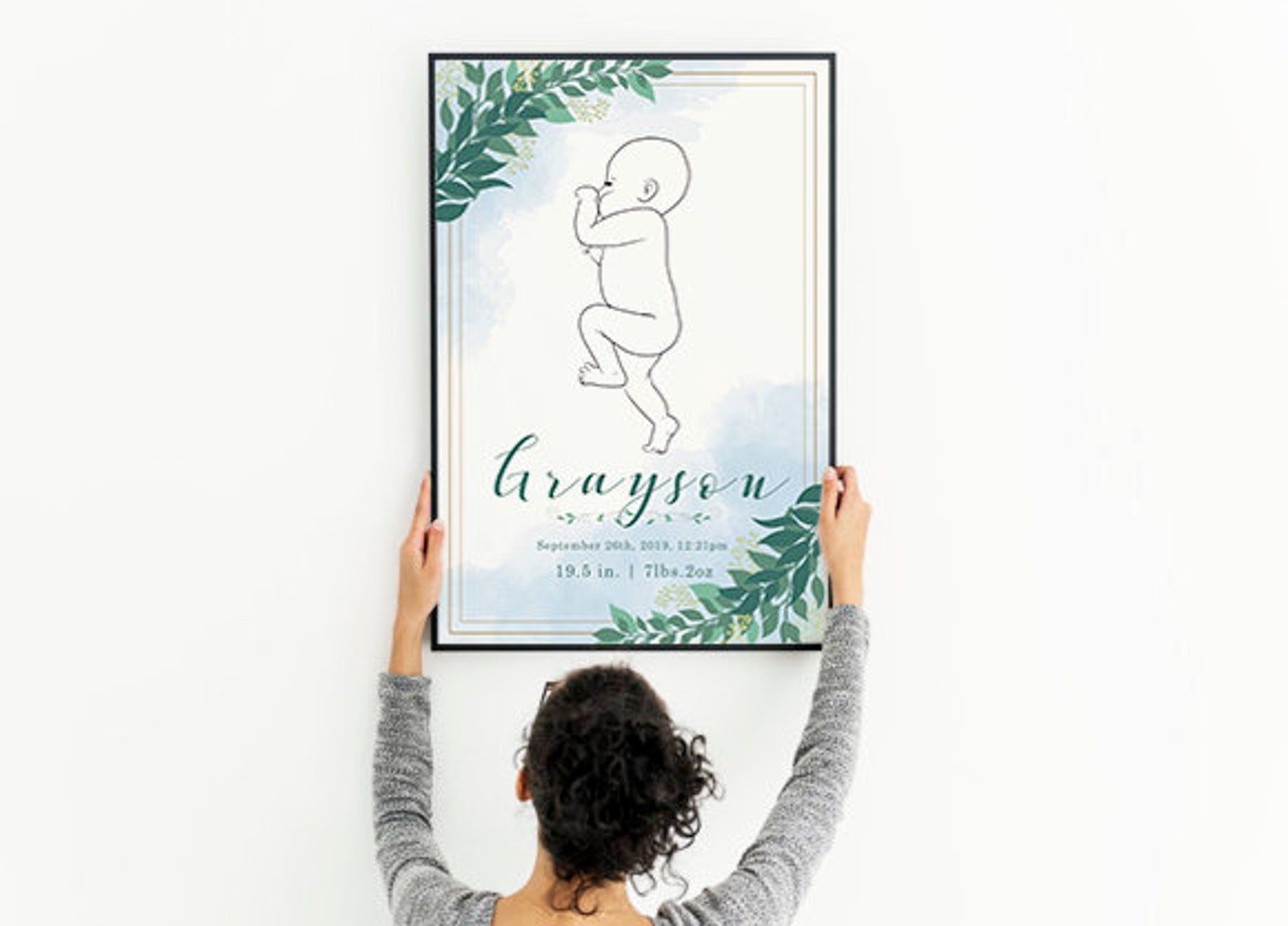 Birth Poster in Scale 1:1 Personalized Baby Poster Custom - Etsy