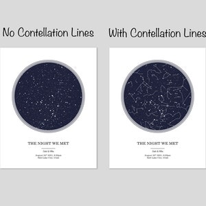 Valentine's Day Gift STAR MAP, Custom Star Map, the Night We Met ...
