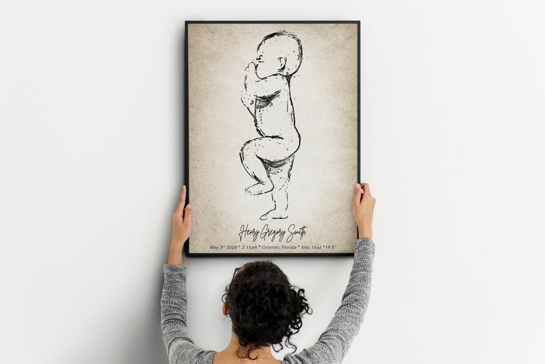 BIRTH POSTER in Scale 1:1. Custom Baby Poster, Personalized Birth Gift ...