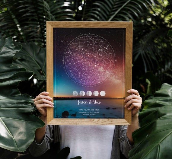 Carte des étoiles Carte des étoiles personnalisée Impression - Etsy France