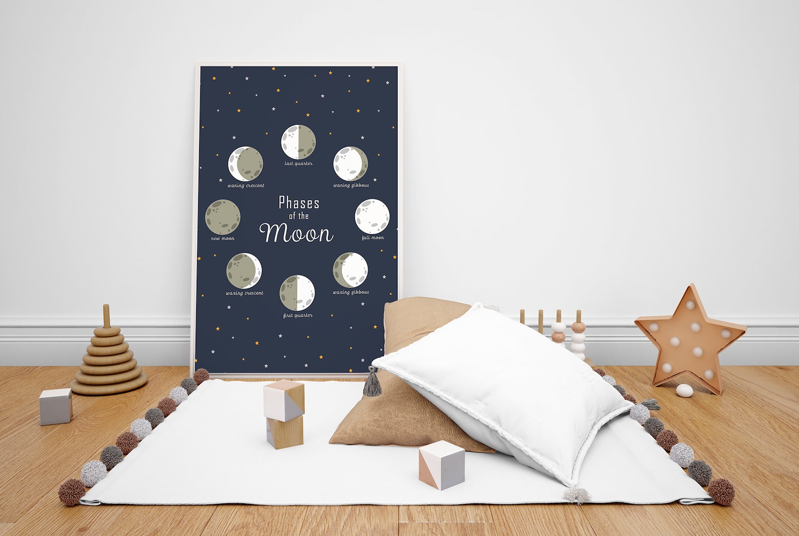 MOON PHASES Nursery Printable Art Educational Poster for Kids - Etsy