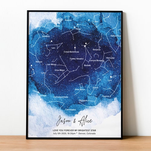 NIGHT SKY PRINT Custom Star Map Personalized Print - Etsy
