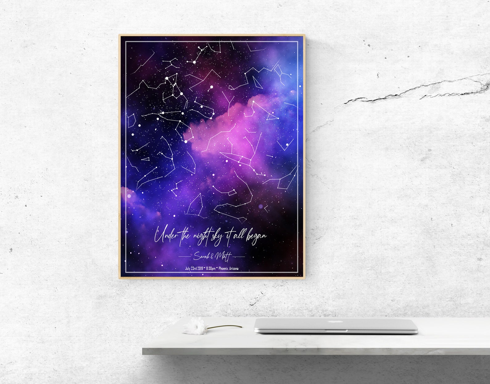 Custom Night Sky Map Personalized Newlywed Gift for Couples - Etsy