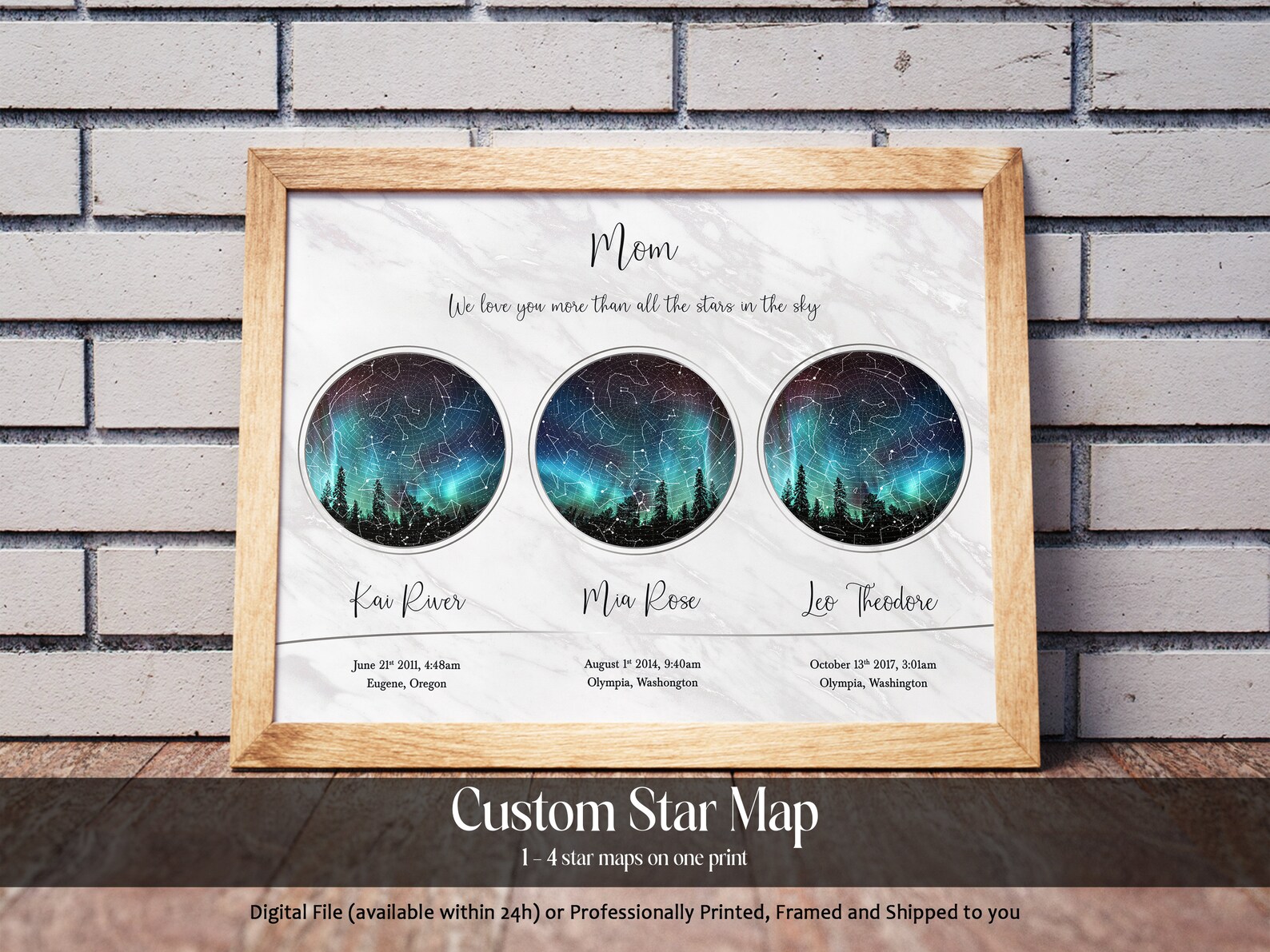 Custom Star Map FATHERS Day Gift Personalized Star Map - Etsy
