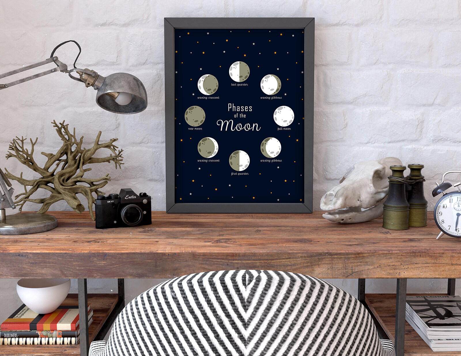 MOON PHASES Nursery Printable Art Educational Poster for Kids - Etsy