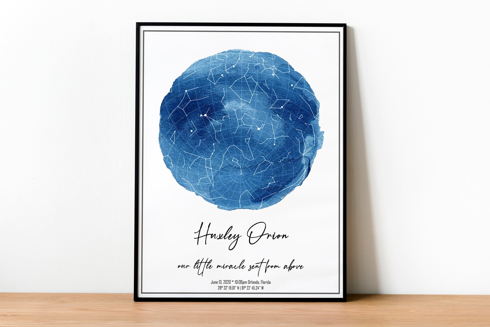 Baby Star Map Custom Star Map Poster Night Sky Print Baby - Etsy