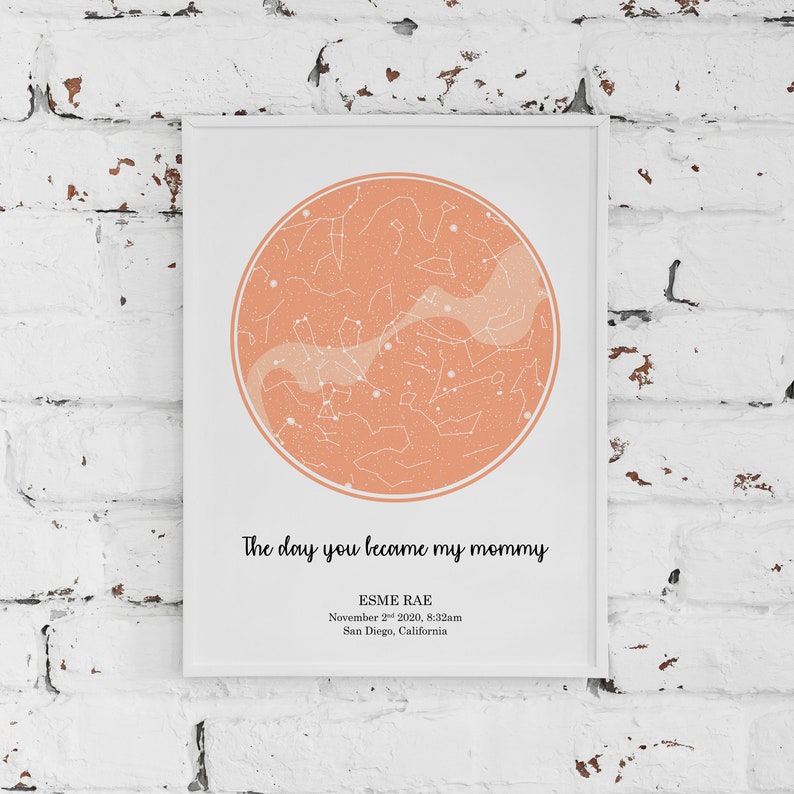 The Day You Became My Mommy STAR MAP, Mom Gift From Daughter, First ...